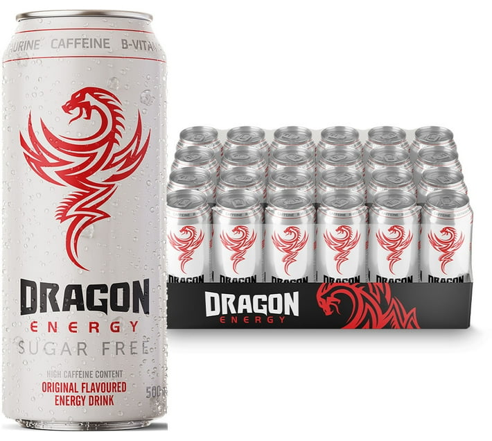 Dragon Energy Drink Energy Drink (Original Sugar-Free Flavoured, 24 x ...