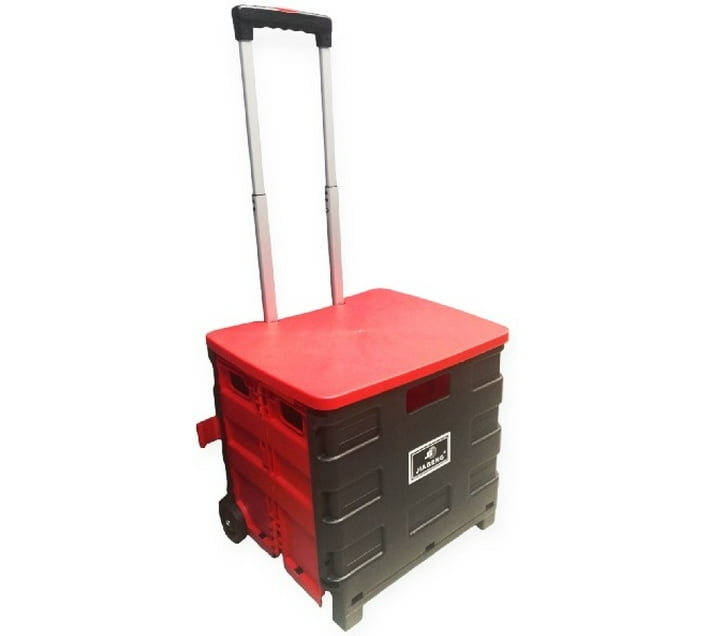 Buy Trans Carrier 45L Folding Trolley Box With Two Wheels Drywall and ...
