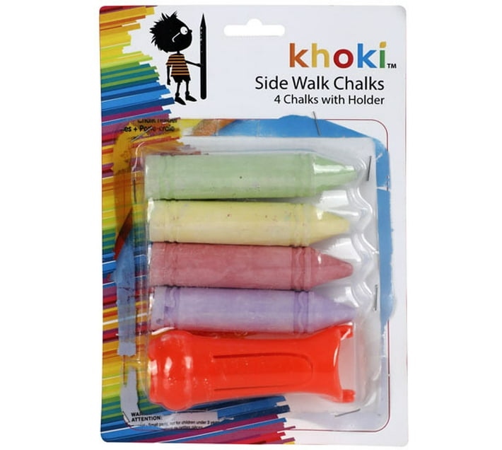 Khoki Chalk Sidewalk 4 Piece With Holder Prints, Stamps & Painting Kit ...