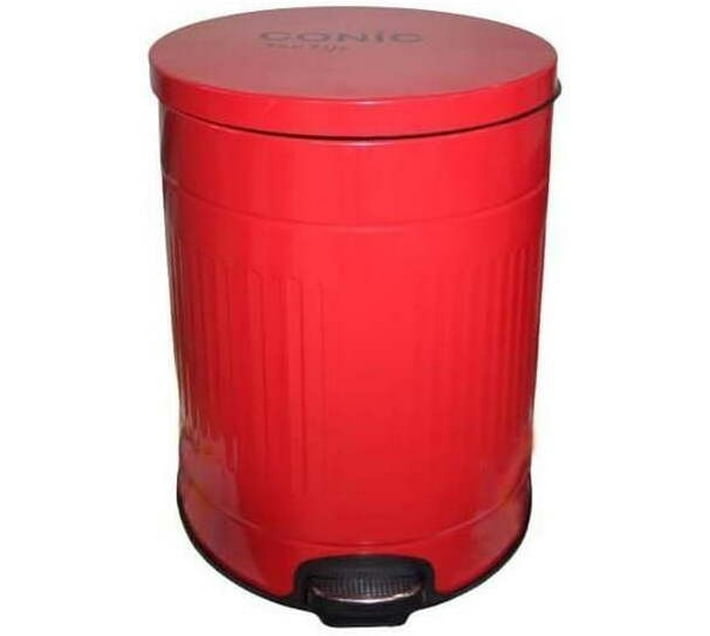 Conic 20L Step Stainless Steel Dustbin (Red) | Makro