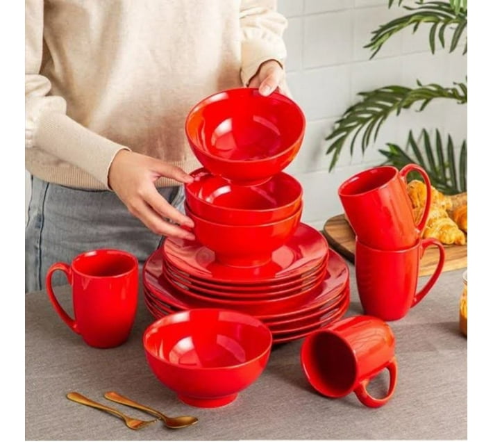 16-Piece Ceramic Dinner Set Pack of 16 Ceramic Home Dinner Set () | Makro