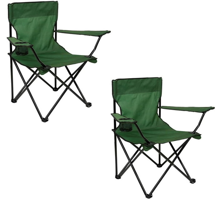 Camping Chair Folding Portable pack of 2 Foldable Chair (Navy) | Makro