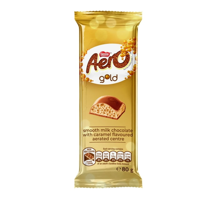 Buy Nestle Aero Caramel Flavoured Gold Milk Chocolate Slab 80g in Bulk ...