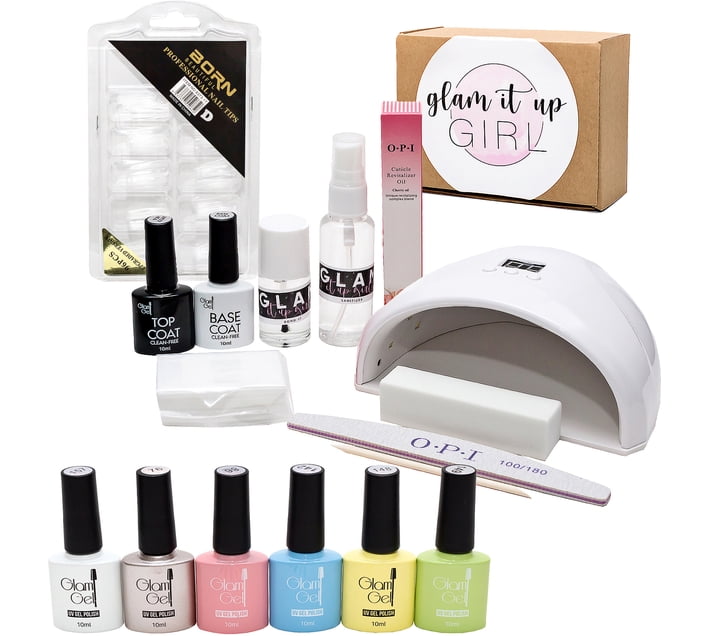 Glam It Up Girl UV/LED Glam Gel Nail Polish Starter Kit + Full Coverage ...