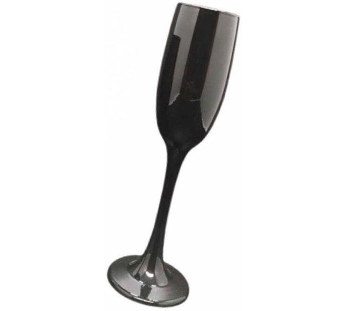 Kitchen World sd449-3 Champagne Glass Set (250 ml, Glass, Black) | Makro