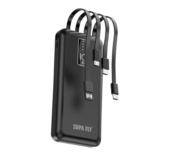 Superfly 4 Cable 10000mah Power Bank With Light Black | Makro