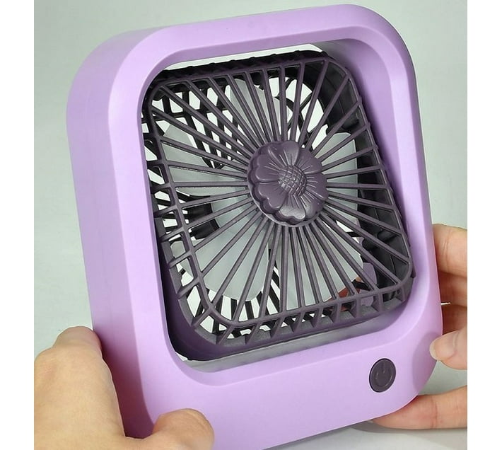 SUPER E Rechargeable Portable Desktop Fan 1614 USB Fan (PURPLE, BLACK ...