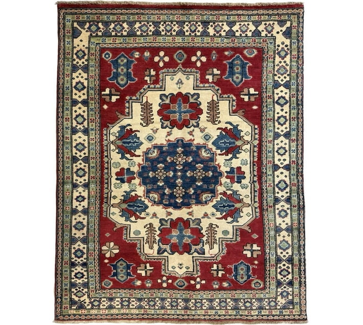 Generic Red blue begin Wool Area Rug (148 cm, X 194 cm, Rectangle) | Makro