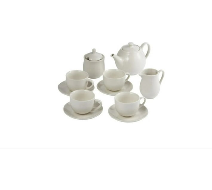 Buy White Iceberg White tea set Glass Coffee Mug (1 L, Pack of 17) in ...