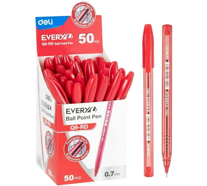 Buy DELI Triangular Barrel Ball Pen (Red) in Bulk | Makro Business