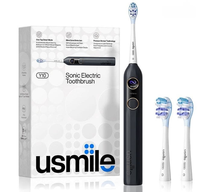 usmile Y10 Sonic Electric Toothbrush with Feedback Display - Black ...