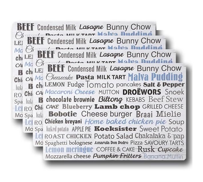 Someone’s in a Makro Place Mat Plastic Words 4 Piece 43cm x 29cm ...