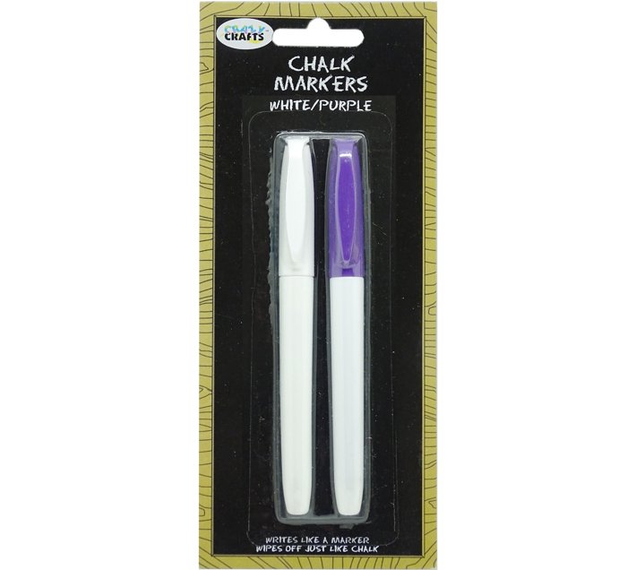 Crazy Crafts Chalk Markers White And Purple Chalk Markers | Makro
