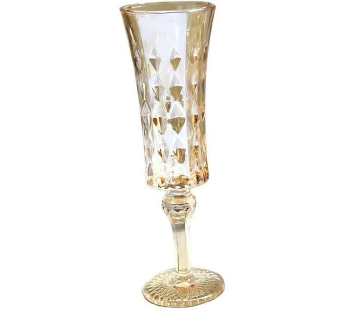 Kitchen World sd846-16 Champagne Glass Set (300 ml, Glass, Gold) | Makro