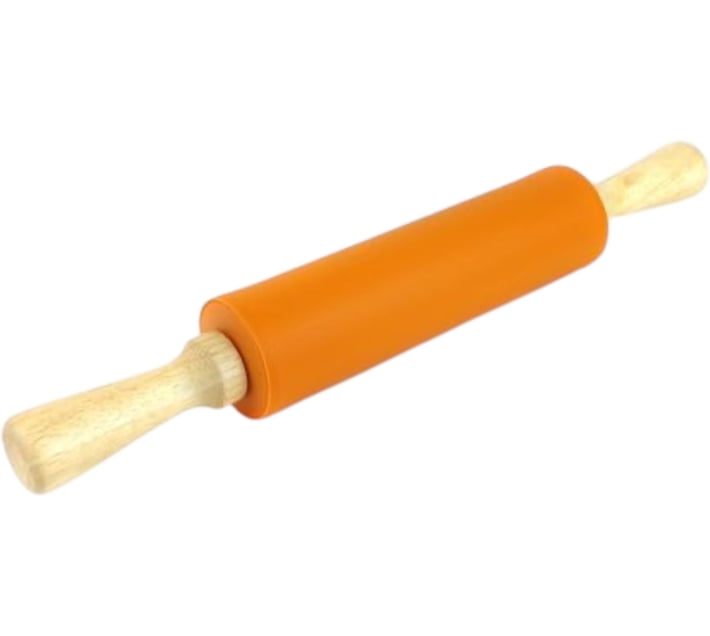 Crockery Centre Rolling Pin 46Cm (L) 21Cm (D) Silicone Roller Wood ...