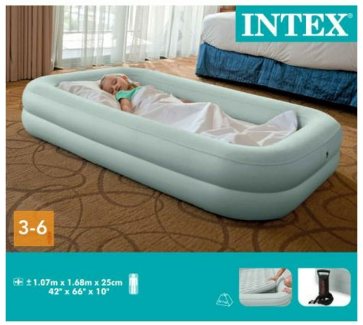 Intex Kidz Travel Airbed With Pump 66 inch Single Fiber Mattress L x W 42 inch x 42 inch Makro