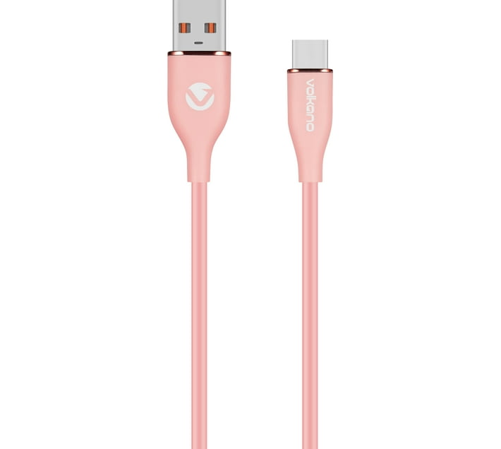 Volkano USB Type A To USB Type C 2.5 m VK-20264-PK (Compatible with Mobile, Pink, One Cable) | Makro