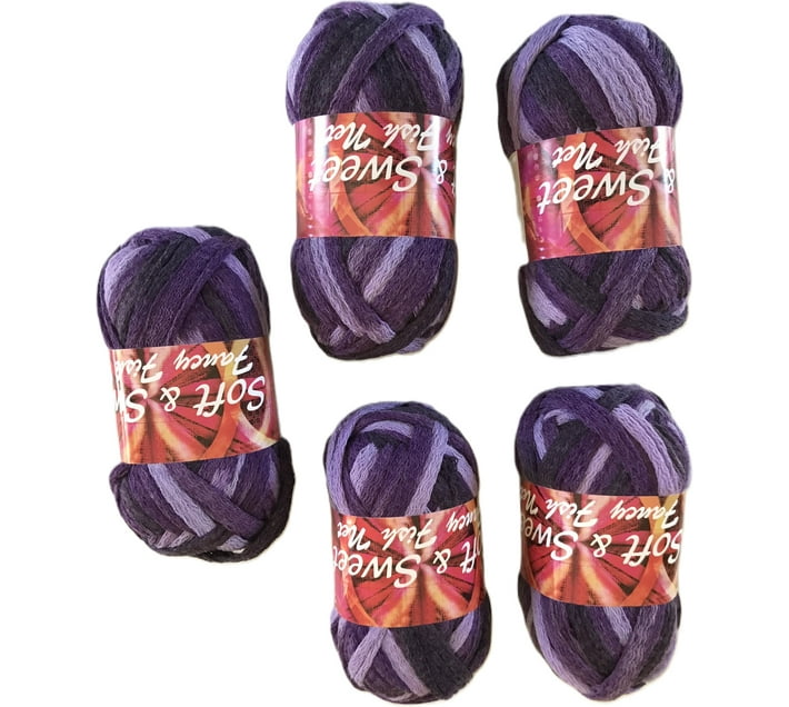 JOST Fancy Fishnet #5 Knitting Wool Art and Craft Kit (Purple) | Makro