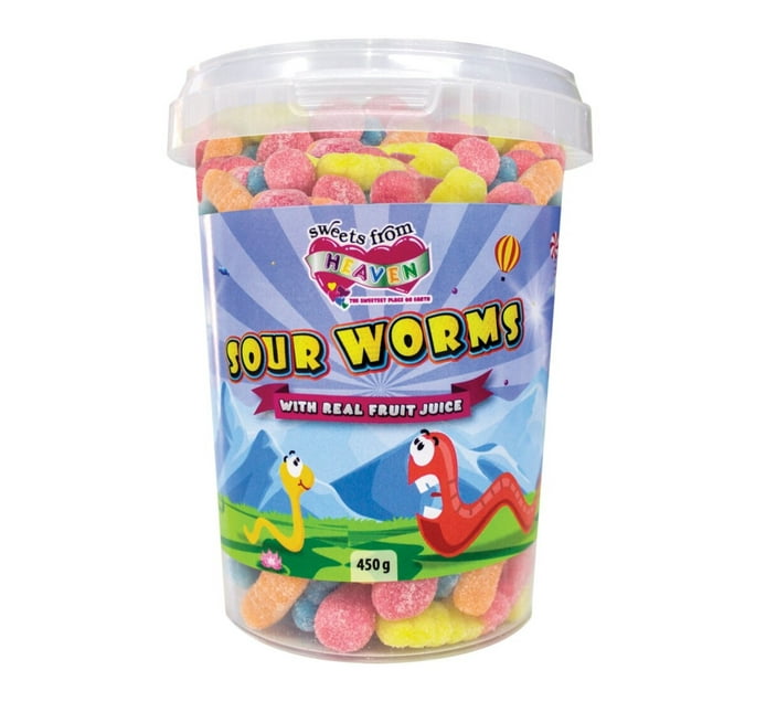 Sweets From Heaven Gums or Jellies Bucket Sour Worms (450 g) | Makro
