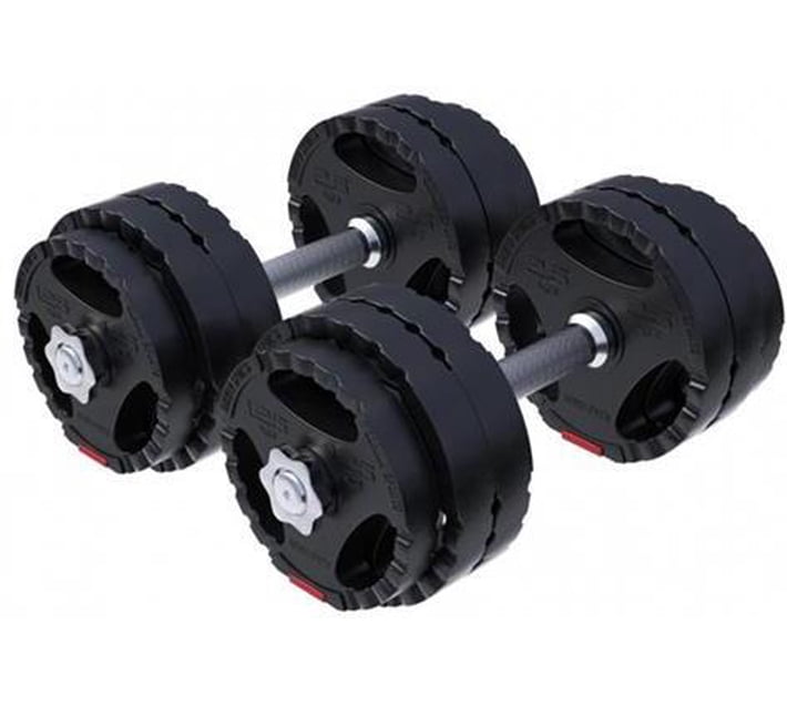 Gorilla Sports Vinyl Tri Grip Dumbbell Set 30kg Adjustable Dumbbells ...