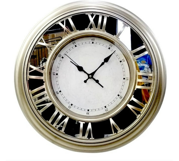 Generic Analog 50 cm X 50 cm Wall Clock (Silver, White, Black, With ...