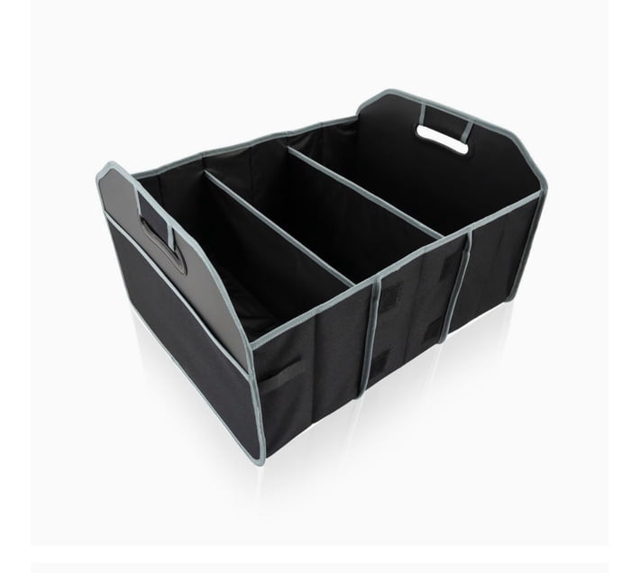 no brand Car boot storage organizer Shelf Organizers (Black, Polyester ...