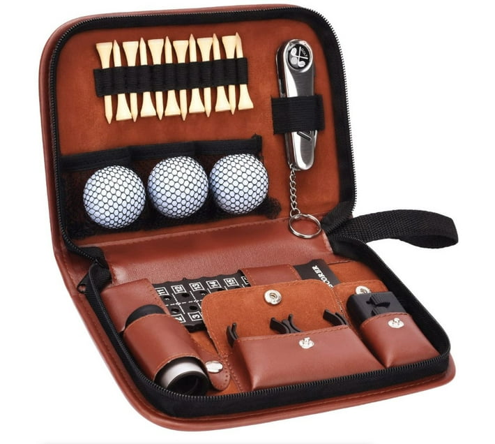 HOME GYM Premium Leather Golf Accessory Set - Versatile Golf ball ...