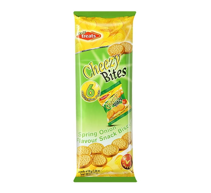 Tasty Treats Cheezy Bites Crackers Spring Onion (6 x 30g) | Makro