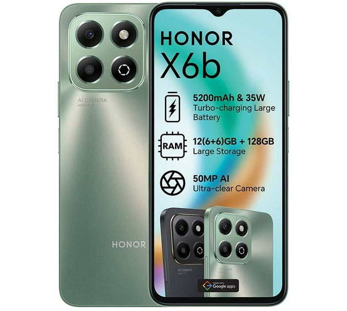 honor X6b 4G Dual Sim 128GB (Green, 128 GB) (6 GB RAM) | Makro