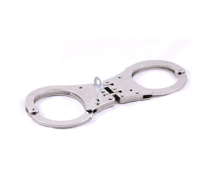 Someone’s in a Makro Nickel Double Locking Hinged Handcuffs with 2 Keys ...