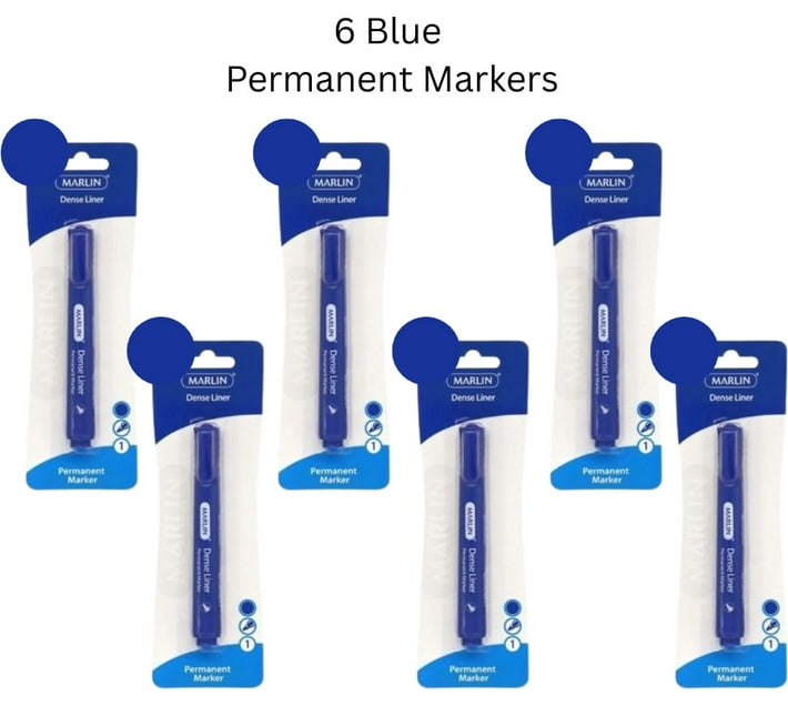 Buy MARLIN 6 Pack Permanent Markers (Blue) in Bulk | Makro Business