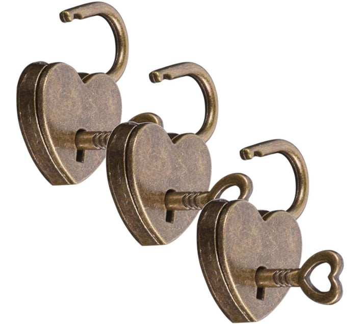 The Good Sport Craft Mini Retro Alloy Heart Shape Lock Padlock Small ...