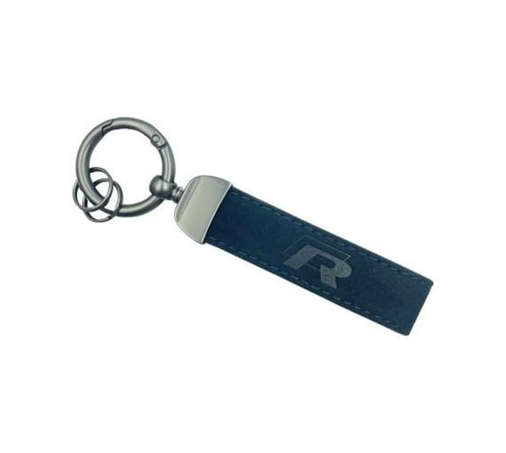 Luxurious Suede Car Keyring For VW Golf R - Black | Makro