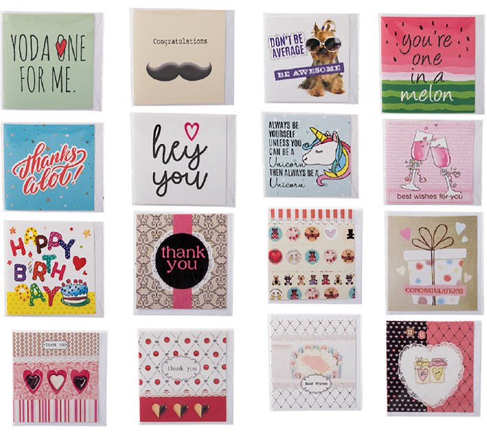 General Merchandise Card And Envelope Mini Assorted Designs 7cm x 7cm ...