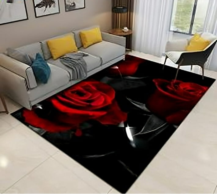 SMTE Black Polyester Area Rug (150 cm, X 200 cm, Rectangle) | Makro