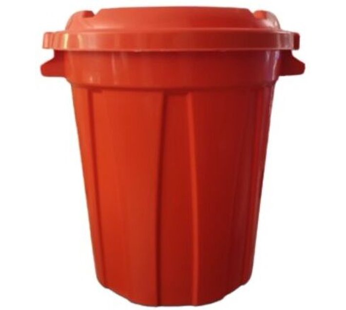 Buy SMTE Refuse Bin / Round Dust Bin - 95L - Orange Plastic Dustbin ...