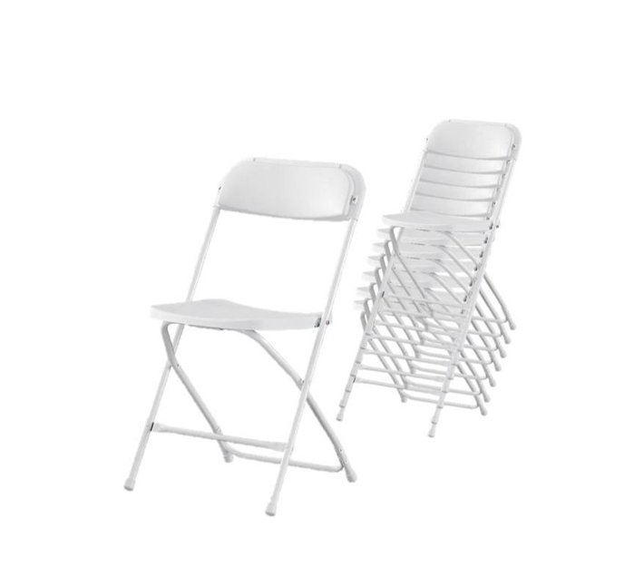 Someone’s in a Makro Yang Plastic Folding Chair - White - Set of 8 Mood