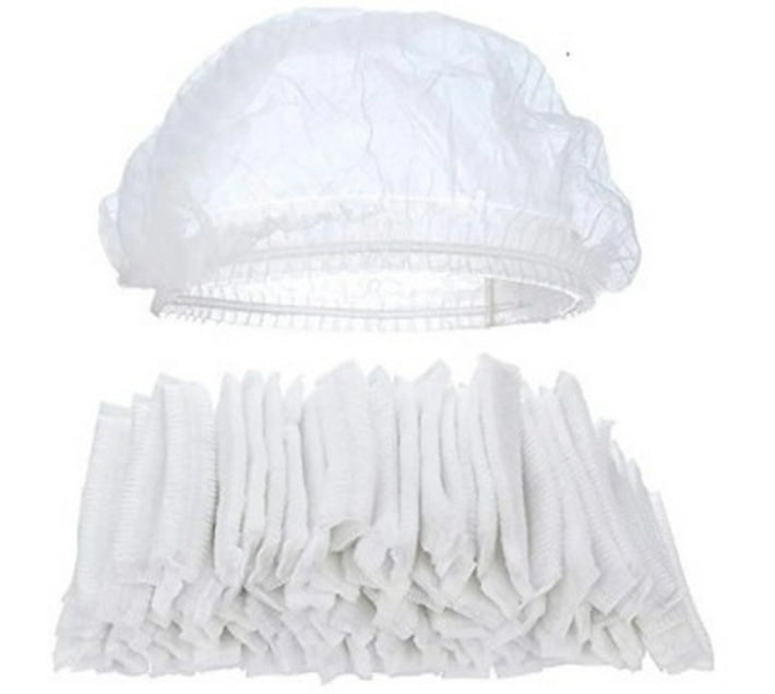 MIXED WHITE DISPOBLE NON WOVEN MOP CAPS Safety Cap (Size - LARGE) | Makro