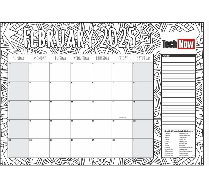 TECHNOW Desk Pad Calendar 2025 Coloring A3 5's 2025 Desk Pad Calendar ...