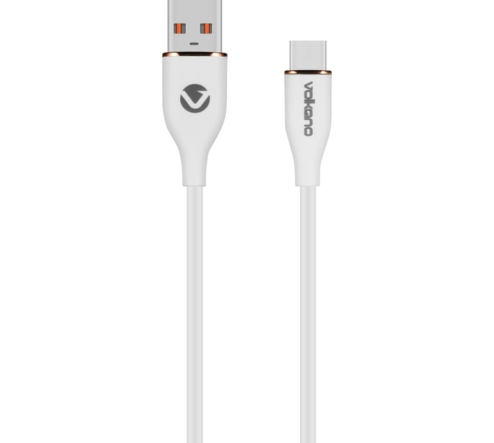 Volkano USB Type A To USB Type C 2.5 m K-20264-WT (Compatible with Mobile, White, One Cable) | Makro