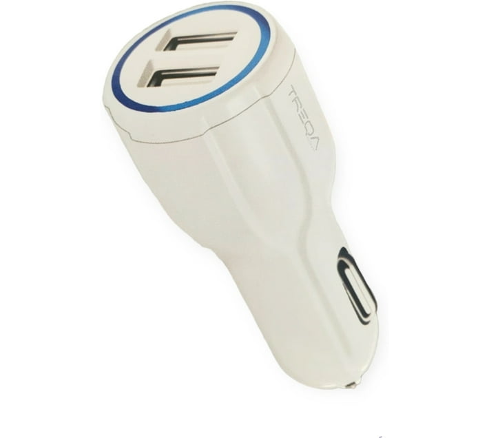 Treqa v4.0 Car Bluetooth Device with Car Charger (White) | Makro