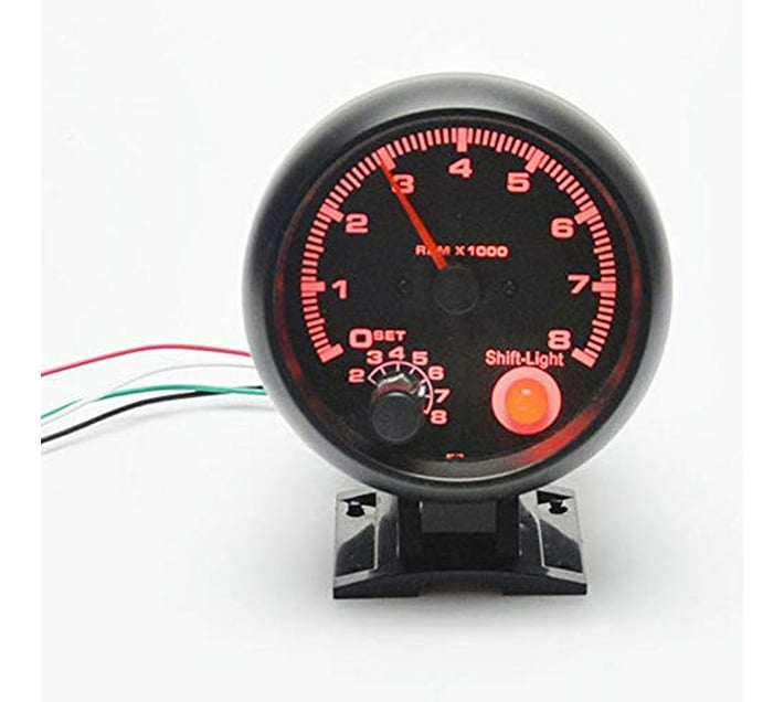 P Concepts Universal Black Car Tachometer 8000RPM Tacho Rev Counter ...