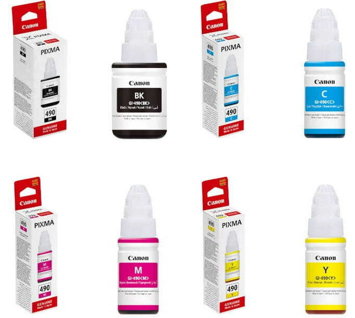 Buy Canon GI-490 Black, Cyan, Magenta, Yellow Ink Bottle () in Bulk ...