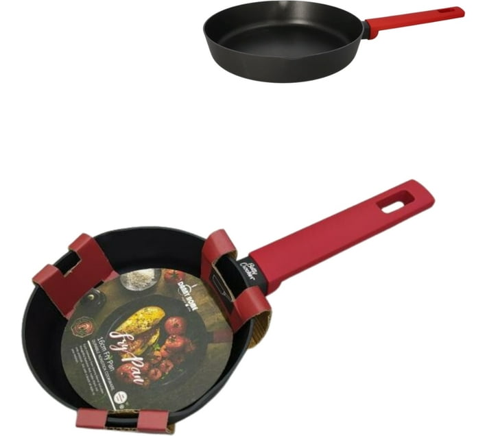 Buy danny home DHC001-16 16cm Frying Pan With Red Handle Pan 1 L ...