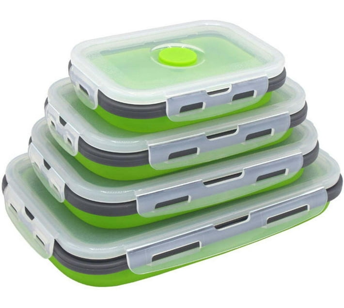 Myonlinestores Collapsible Silicone 4 Containers Lunch Box (355 L ...