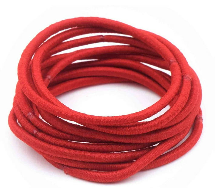 Longfield Trading-Chic Hair Thin Elastics Harm Free 10pk Hair Band (Red ...