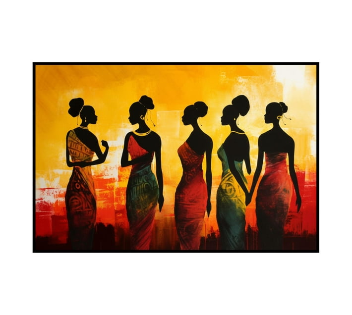 Someone’s in a Makro Framed Canvas Art - Bold African Woman in Orange ...