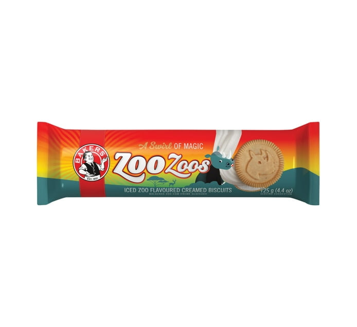 Buy Bakers Zoo Zoos Iced Zoo Flavoured Creamed Biscuits 125g in Bulk ...