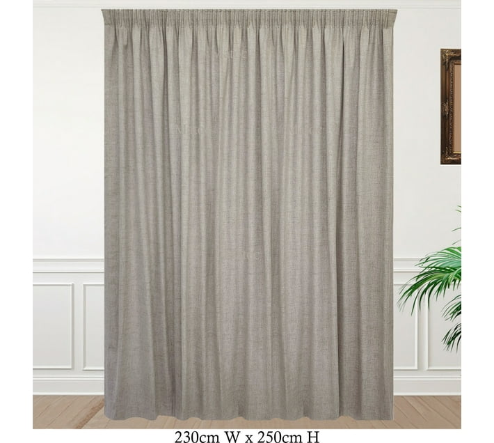 Matoc Designs 250 cm (8 ft) Blends Blackout Window Curtain (Plain, Beige) | Makro