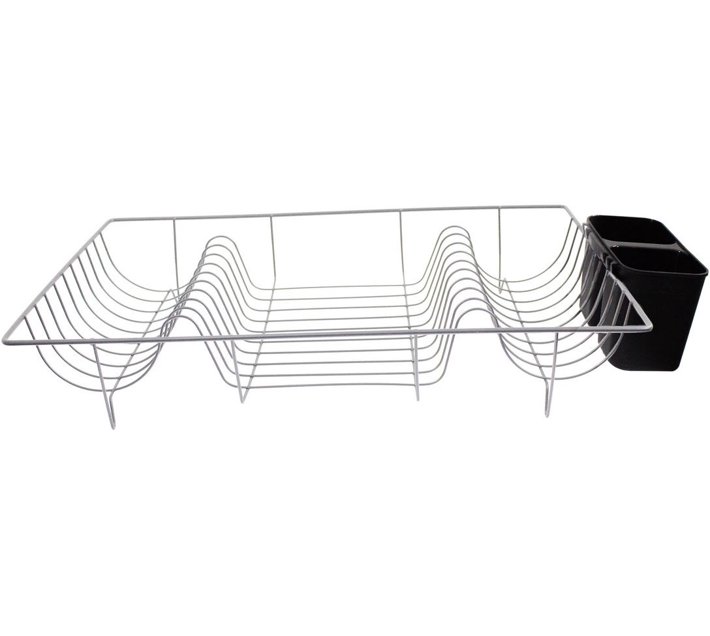 LMA Stainless Steel Wire Frame Dish Drying Rack with Dual Cutlery Drip ...